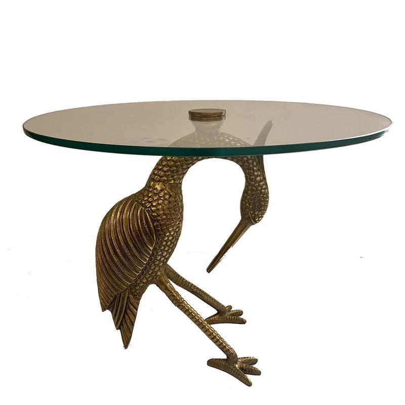 Stork Side Table - Raw Antique Gold – White Doors & Co